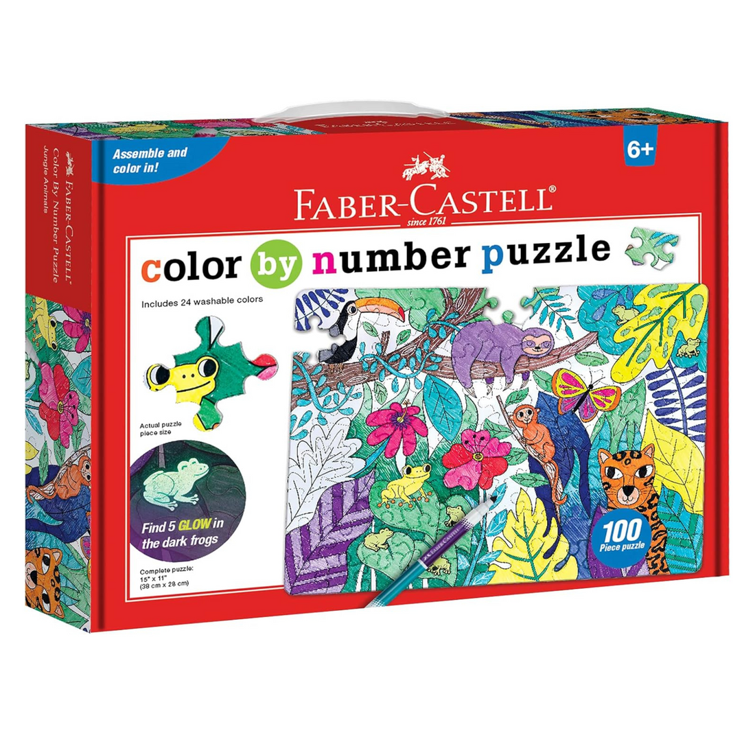 Color By Number Puzzle-Jungle Animals – Growing Sound Play and Learn